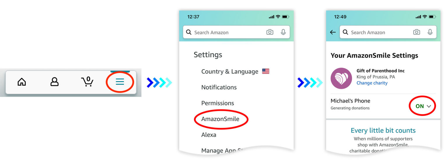 Amazon Smile Instructions - Gift of Parenthood
